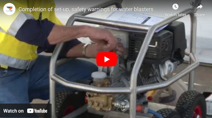 Completion of set-up, safety warnings for water blasters » Blast Booths ...